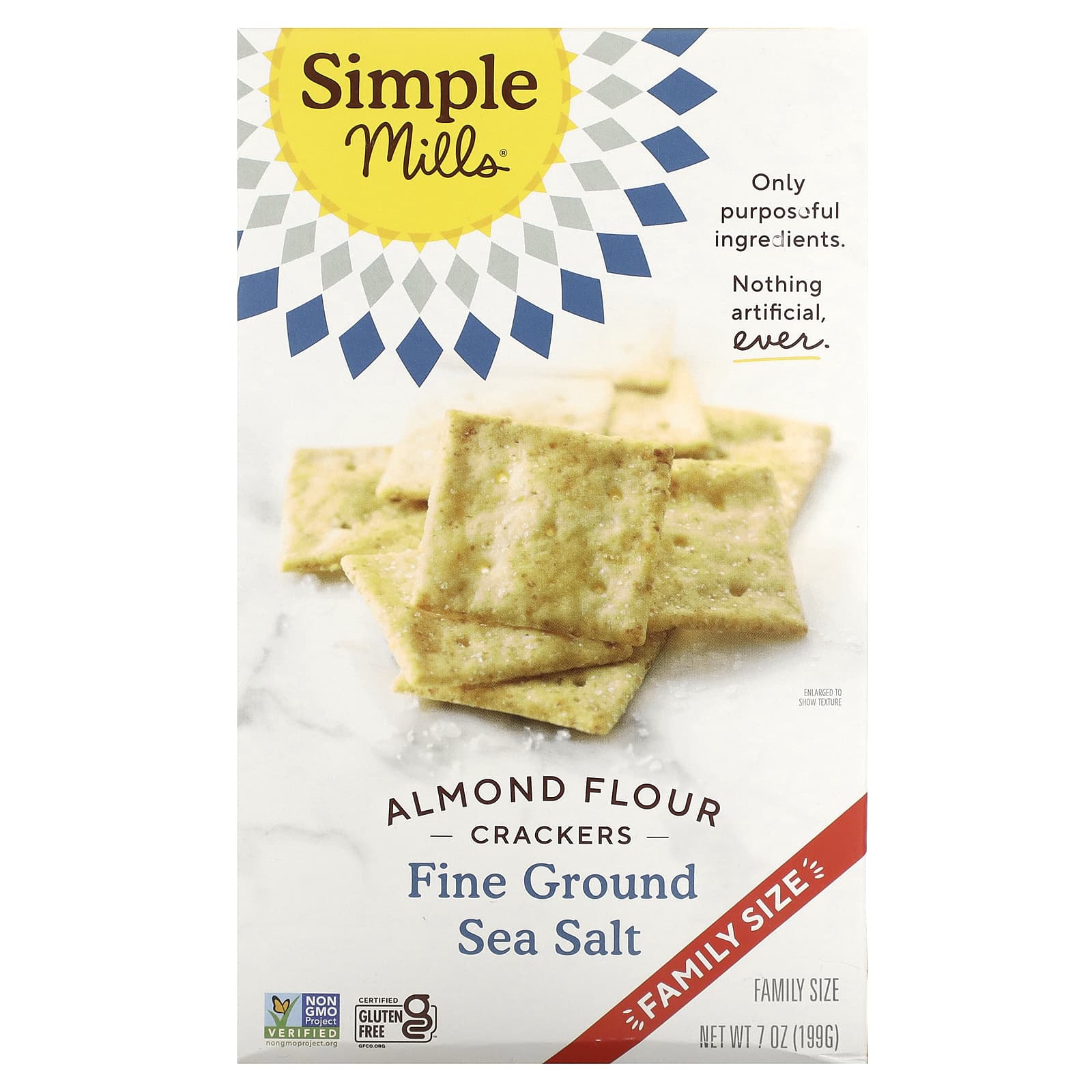 Simple Mills, Almond Flour Crackers, Fine Ground Sea Salt, Family Size ...