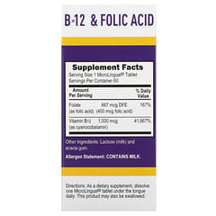 Superior Source, Cyanocobalamin B-12 & Folic Acid, 60 MicroLingual ...