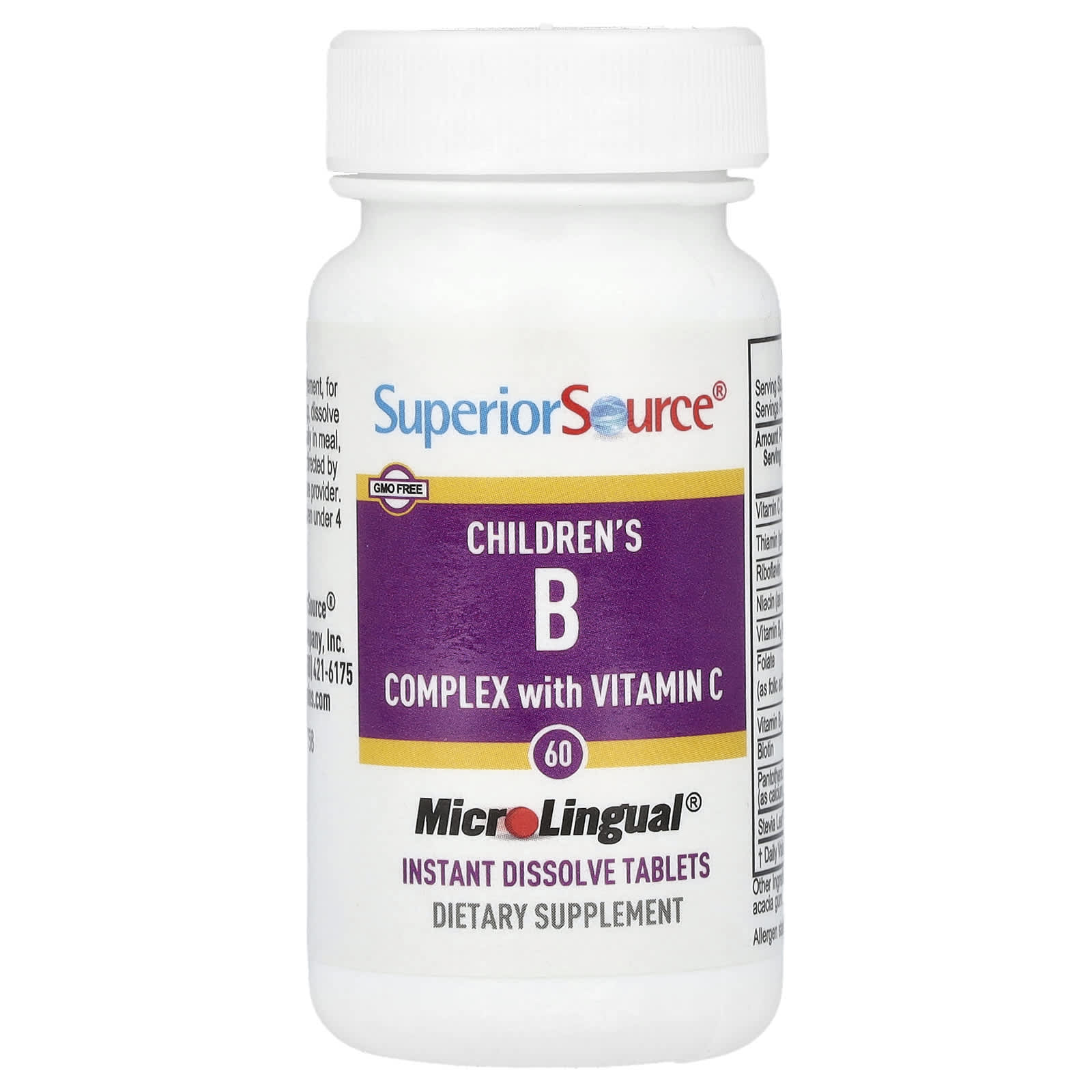 Superior Source, Children's B Complex with Vitamin C, 60 MicroLingual ...