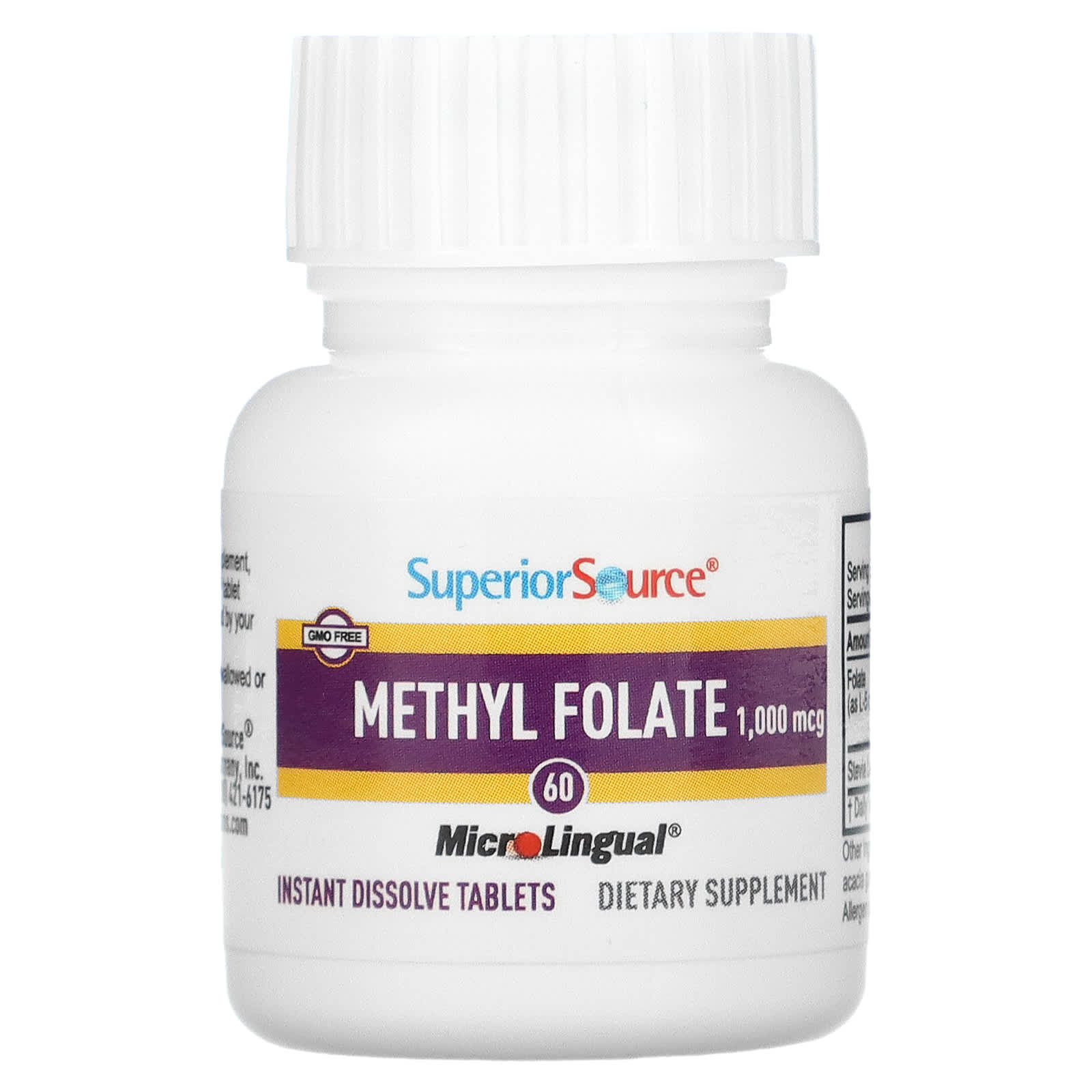 Superior Source, Methyl Folate, 1,000 mcg, 60 Instant Dissolve Tablets