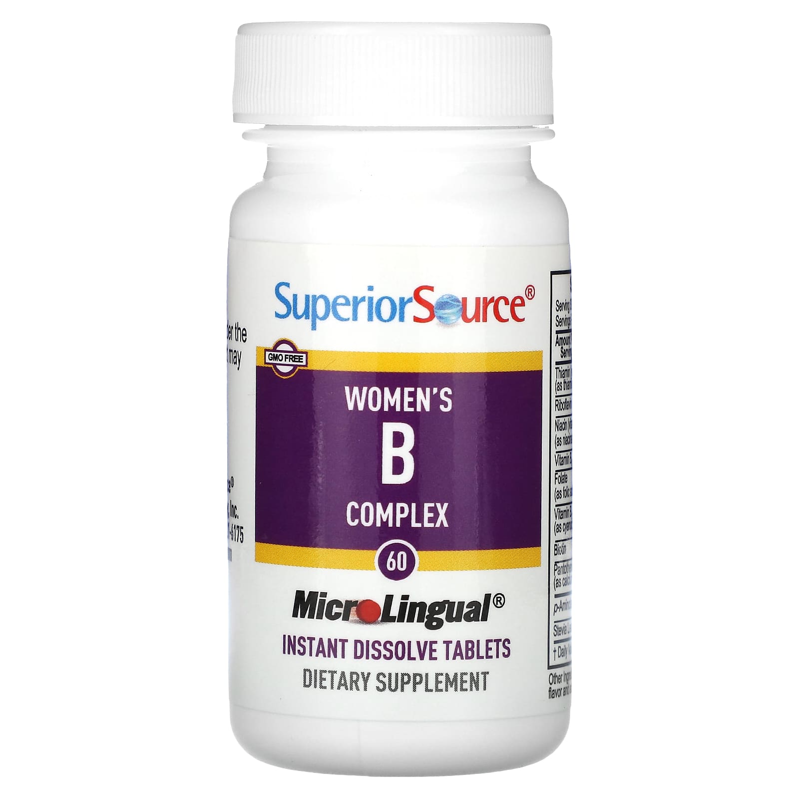 Superior Source, Women's B Complex, 60 MicroLingual Instant Dissolve ...