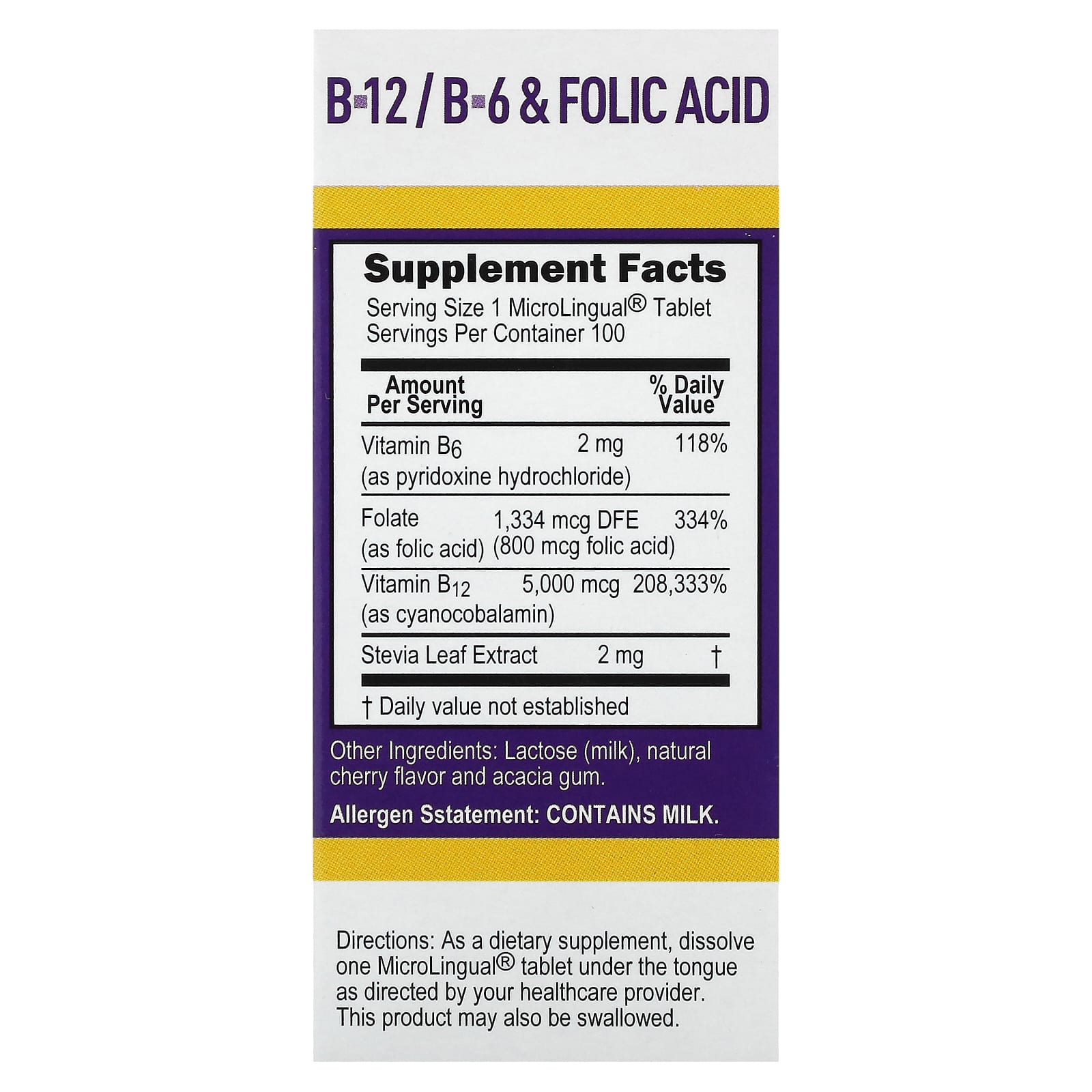 Superior Source, B-12, B-6 & Folic Acid, 100 MicroLingual Instant ...