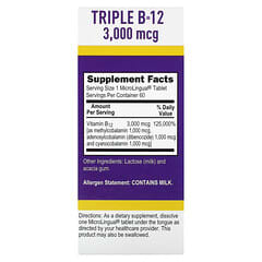 Superior Source, Triple B-12, 3,000 mcg, 60 MicroLingual Instant ...