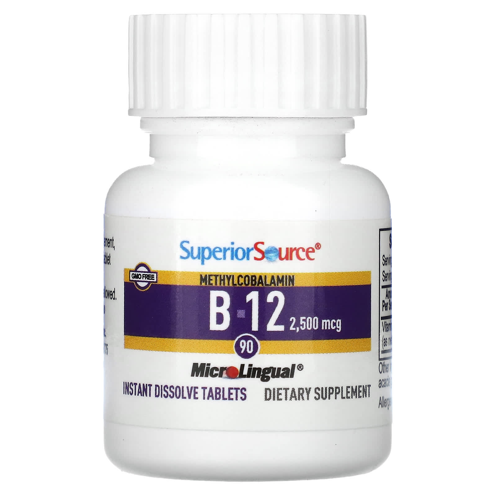 Superior Source, Methylcobalamin B-12, 2,500 mcg, 90 Instant Dissolve ...