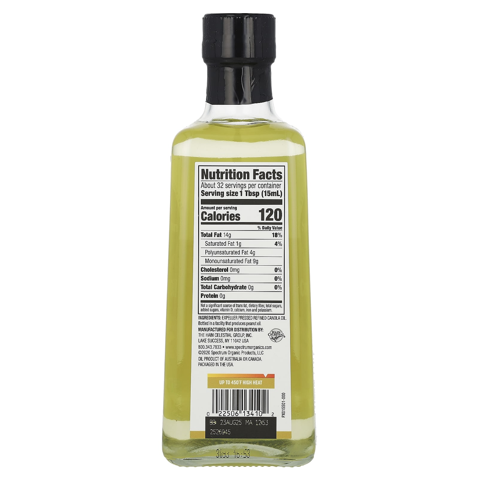 Spectrum Culinary, Canola Oil, Refined, 16 fl oz (473 ml)