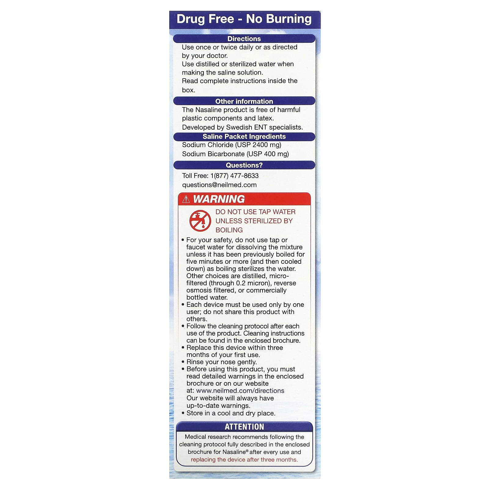 Squip, Nasaline, Nasal Rinsing System , 54 Piece Kit