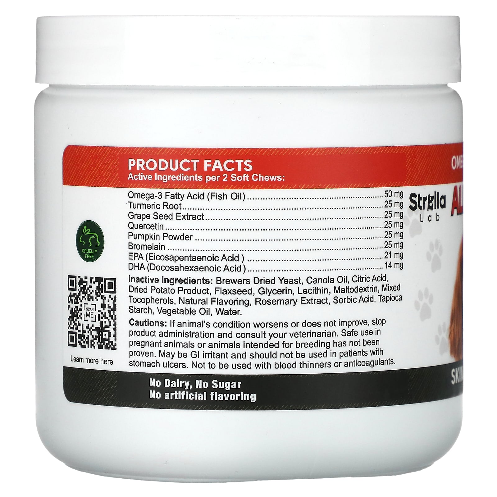 StrellaLab, Allergy Relief, Immune Chews, For Dogs , 120 Soft Chews, 9. ...