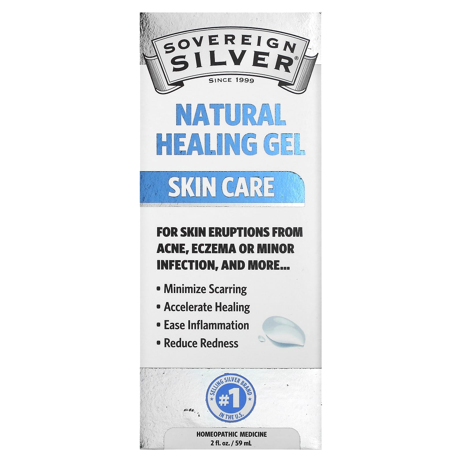 Sovereign Silver, Natural Healing Gel, Skin Care , 2 fl oz (59 ml)
