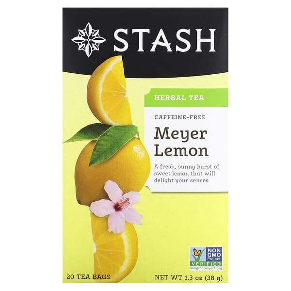 Stash Tea, Herbal Tea, Meyer Lemon, Caffeine-Free , 20 Tea Bags, 1.3 oz ...