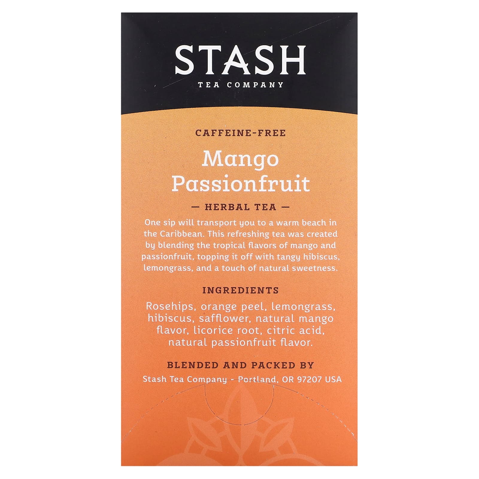 Stash Tea, Herbal Tea, Mango Passionfruit, Caffeine Free, 20 Tea Bags ...