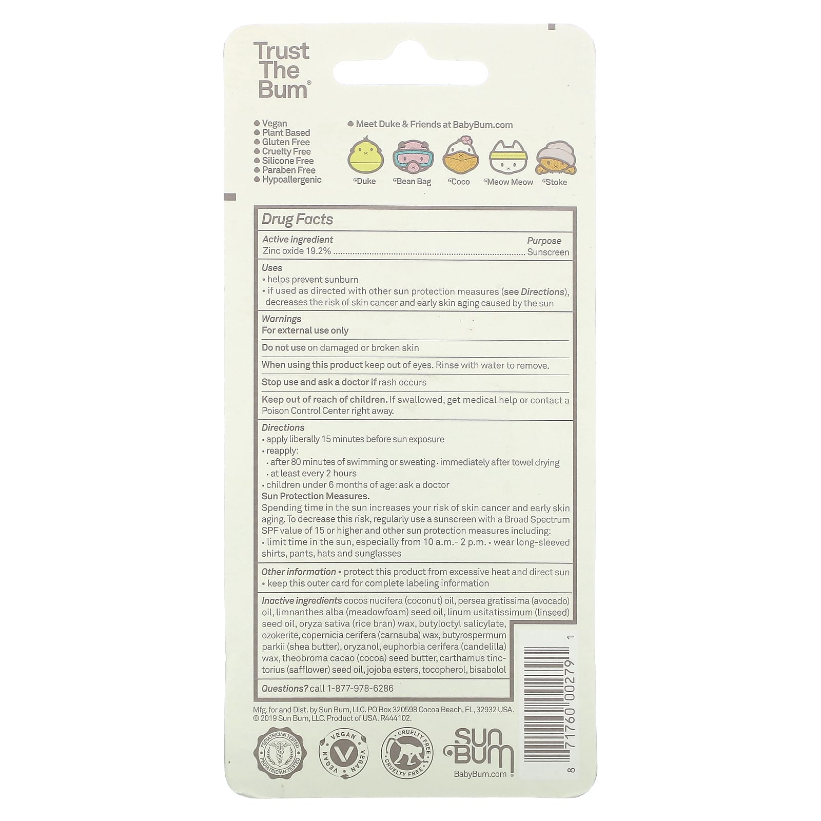 Sun Bum, Mineral Sunscreen Face Stick, SPF 50, Fragrance Free, 0.45 oz ...