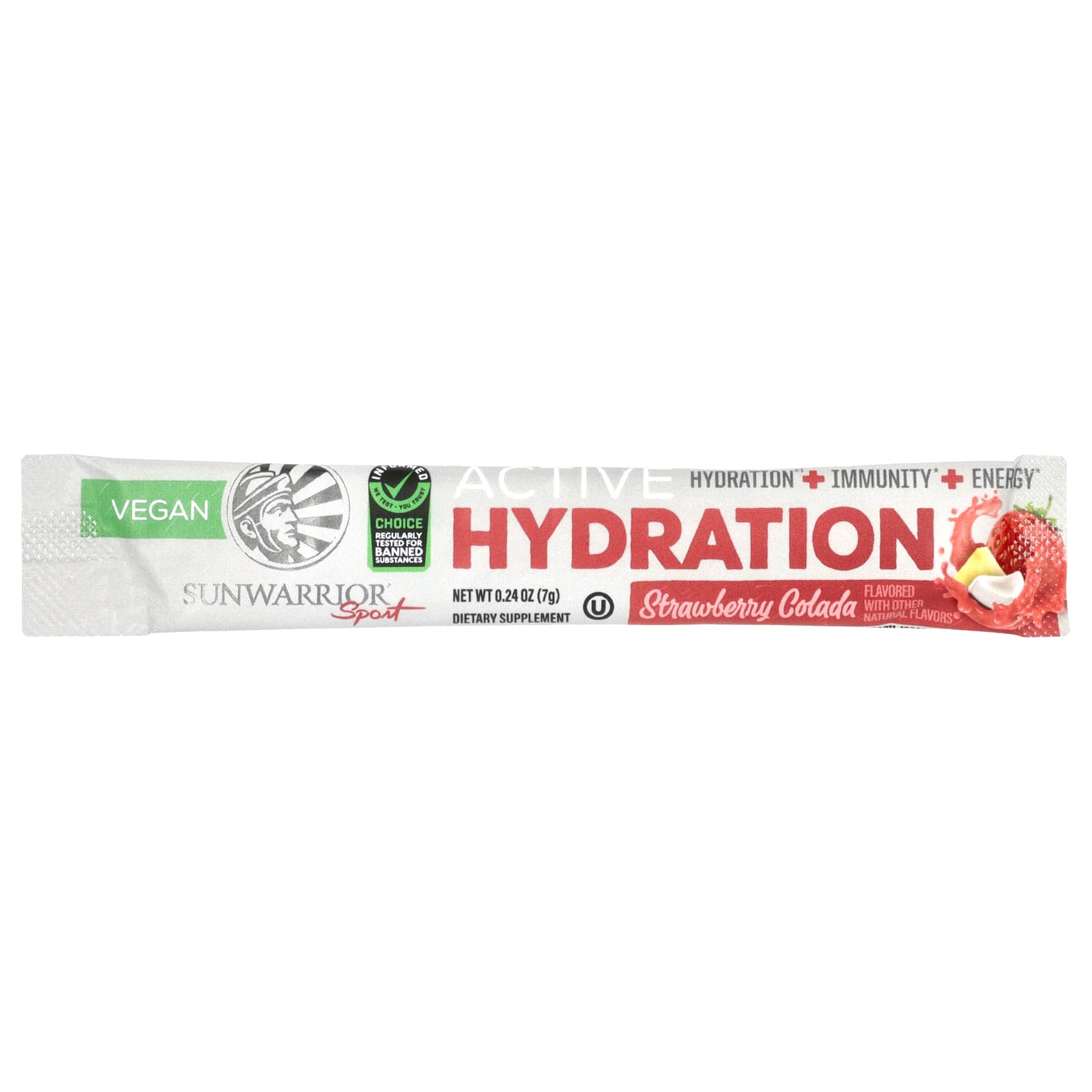 Sunwarrior, Sport, Active Hydration, Strawberry Colada, 18 Packets, 0. ...