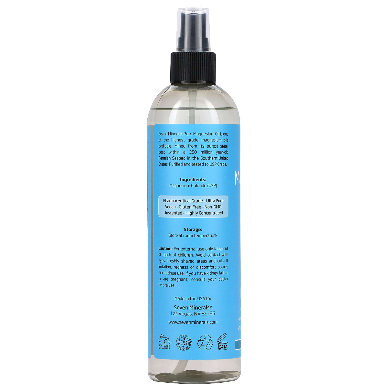 Seven Minerals, Pure Magnesium Oil, 12 fl oz (355 ml) Seven Minerals, Pure Magnesium Oil, 12 fl oz (355 ml)
