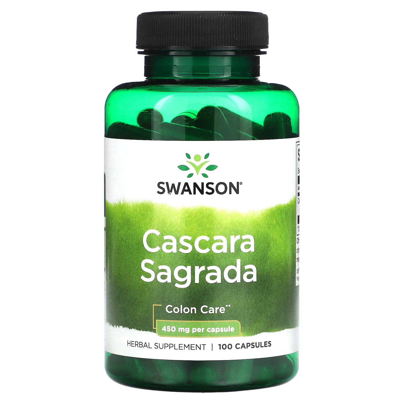 Swanson, Cascara Sagrada, 450 mg, 100 Capsules