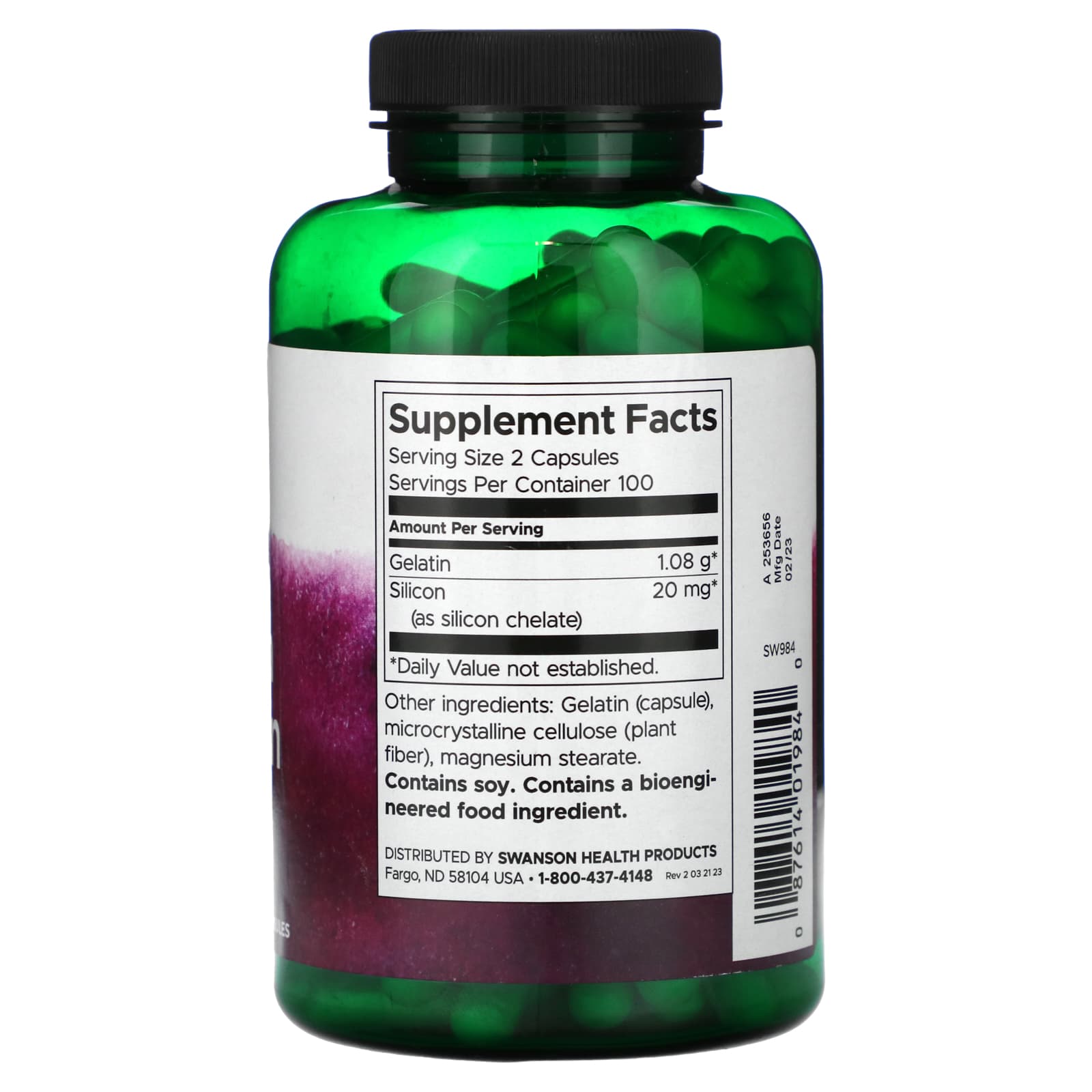 Swanson, Gelatin & Silicon, 200 Capsules