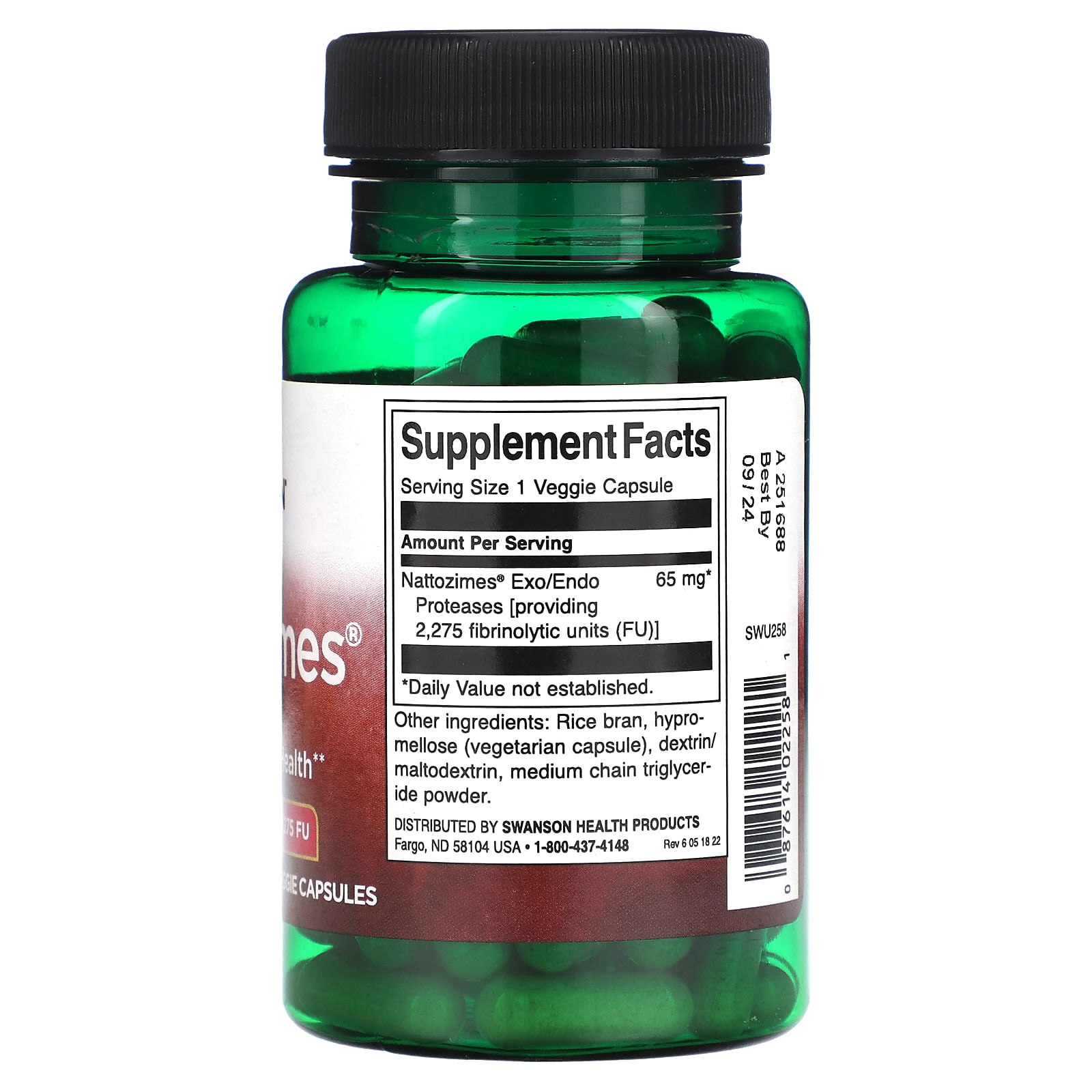 Swanson, Nattozimes, 65 mg, 90 Veggie Capsules
