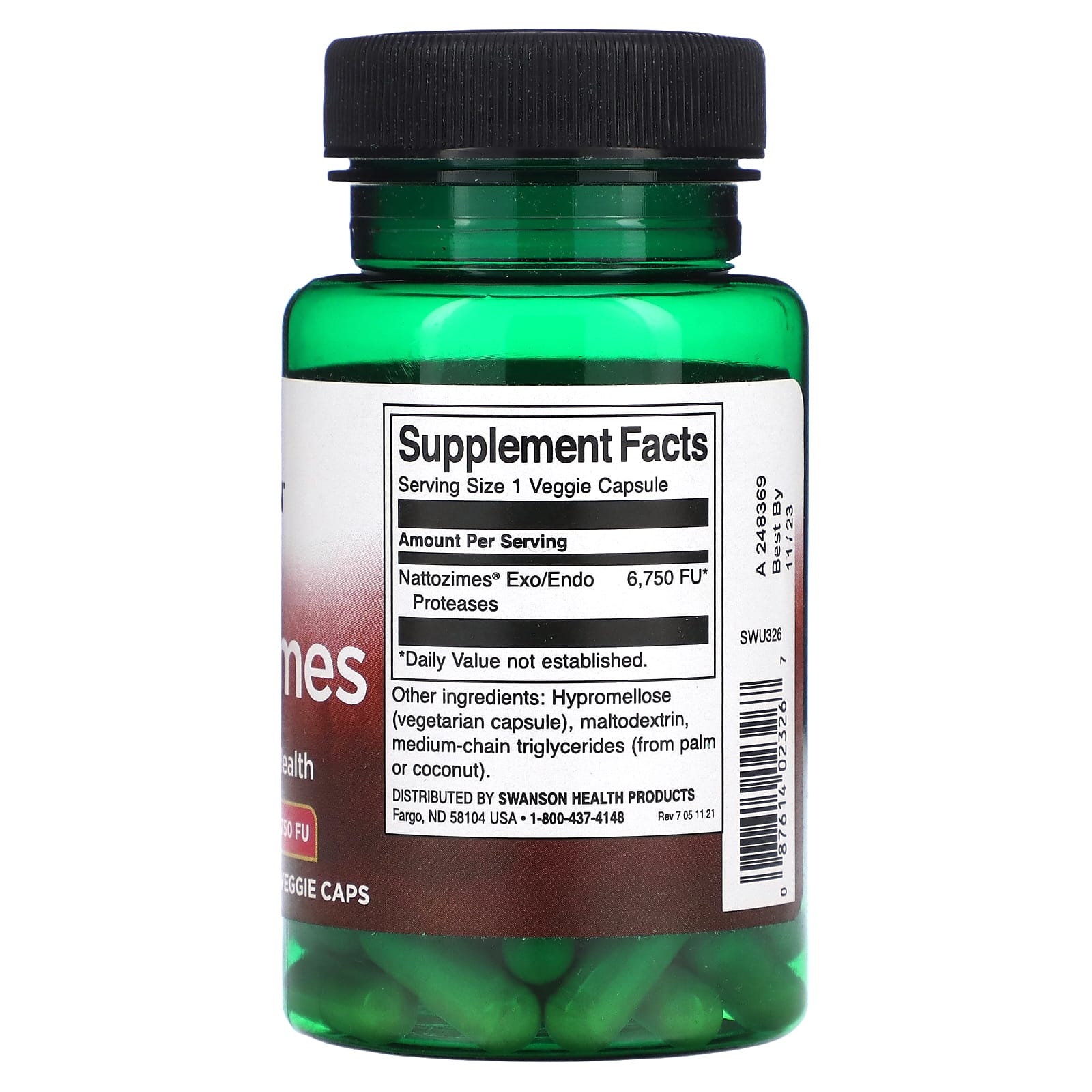 Swanson, Nattozimes, 195 mg , 60 Veggie Caps