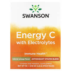 Swanson, Energy C with Electrolytes, Natural Orange , 30 Stick Packs, 0 ...