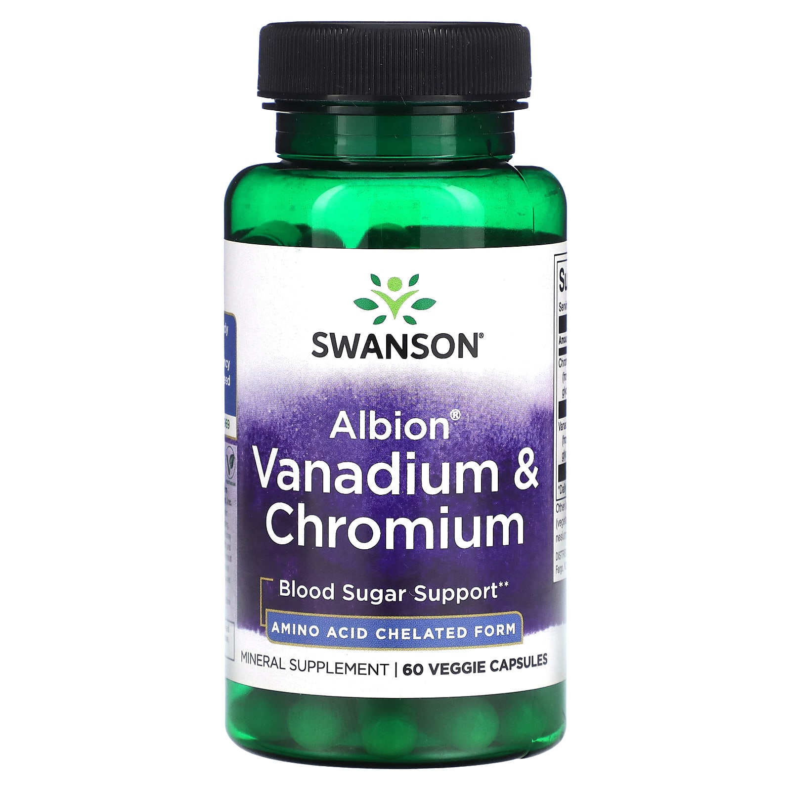 Swanson, Albion Vanadium & Chromium, 60 Veggie Capsules