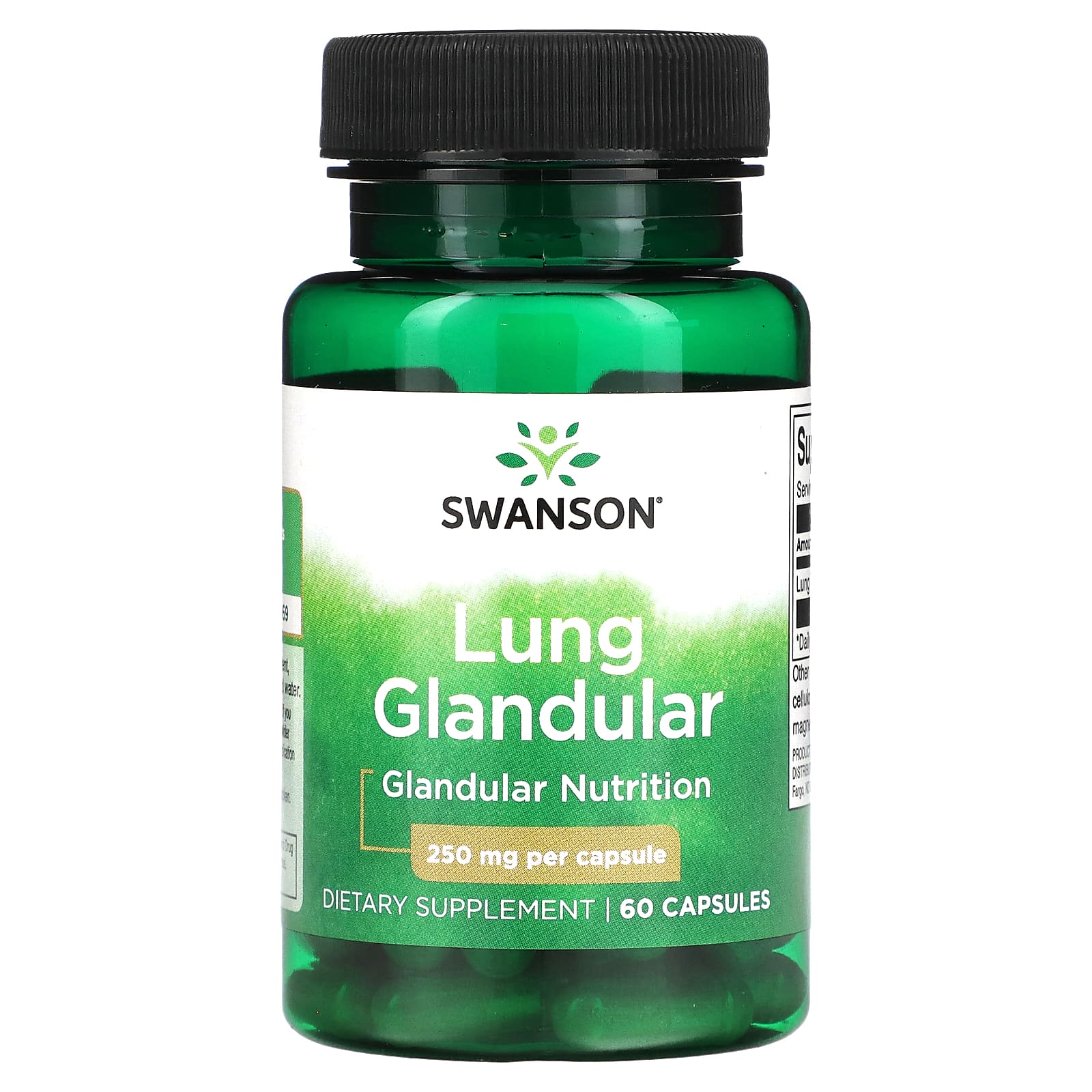 Swanson, Lung Glandular, 250 mg, 60 Capsules