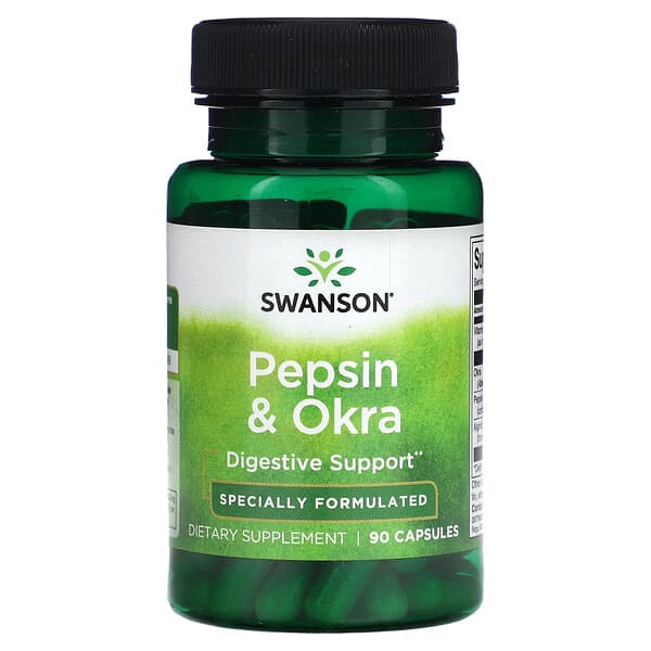 Swanson, Pepsin & Okra, 90 Capsules