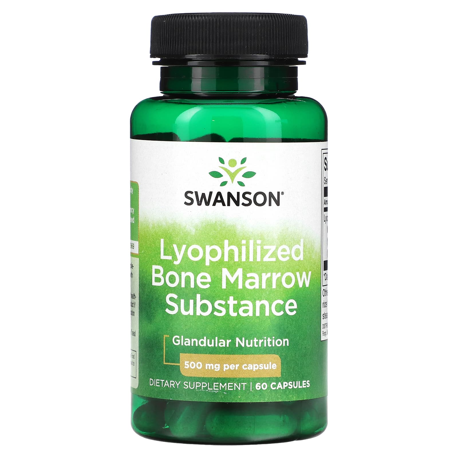Swanson, Lyophilized Bone Marrow Substance, 500 mg, 60 Capsules