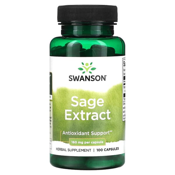 Swanson, Sage Extract, 160 mg, 100 Capsules