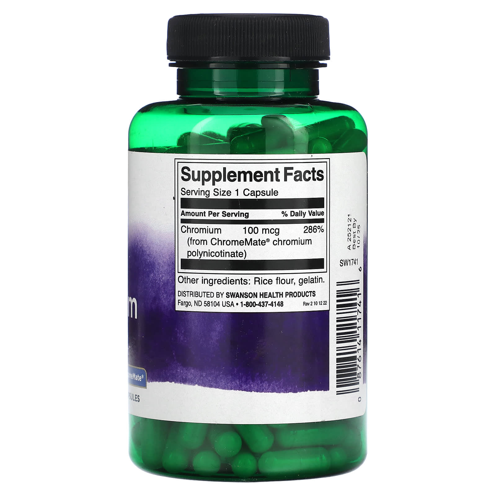 Swanson, GTF 크로뮴, 100mcg, 캡슐 200정