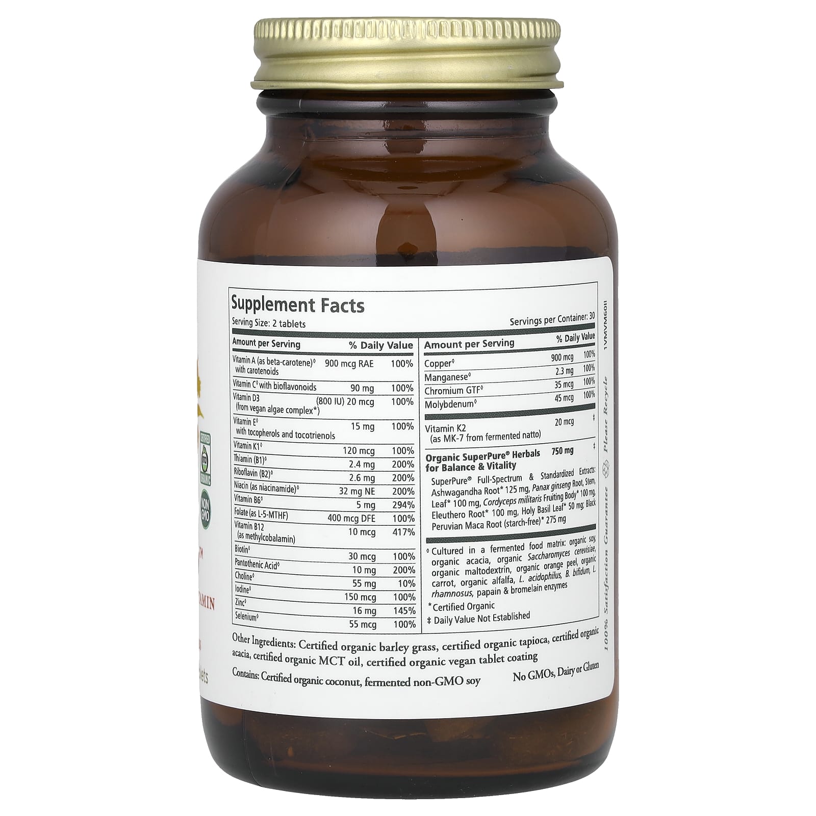 Pure Synergy, Vita-Min-Vitality, Men's 2 Per Day Multivitamin, 60 Tablets