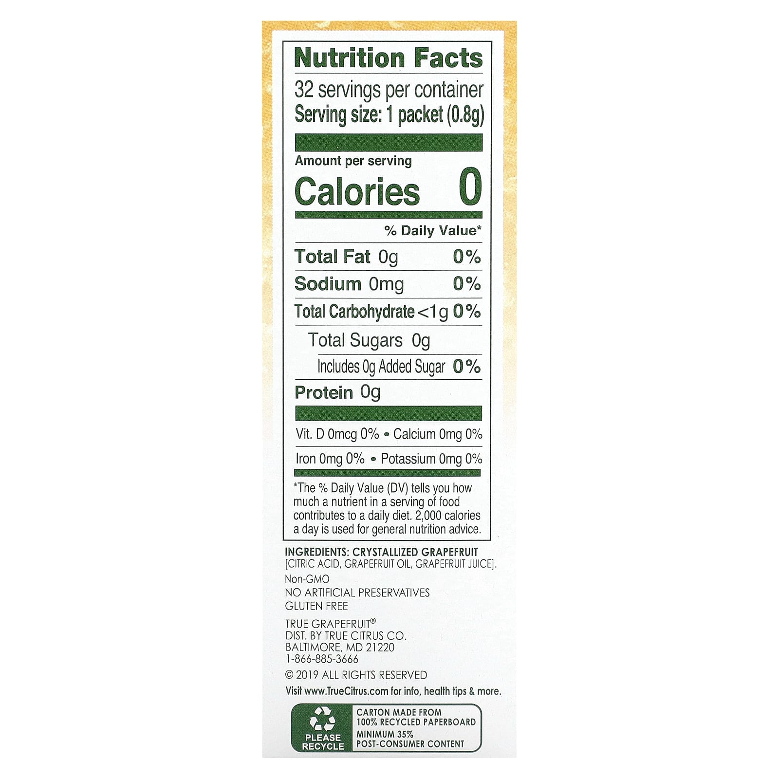 True Citrus, True Grapefruit, Crystallized Grapefruit, Unsweetened, 32 ...