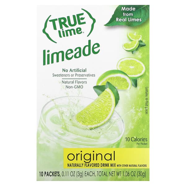 True Citrus, True Lime, Limeade, Original, 10 Packets, 0.11 oz (3 g) Each