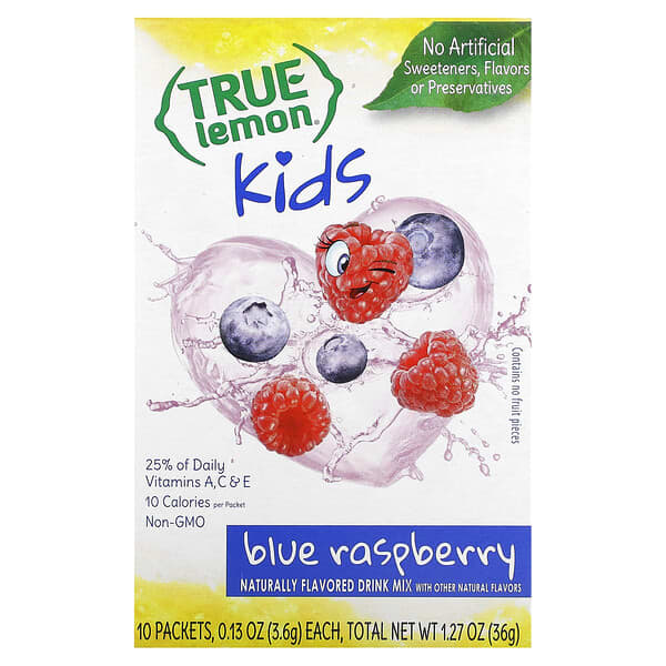 True Citrus, True Lemon, Kids Drink Mix, Blue Raspberry, 10 Packets, 0. ...