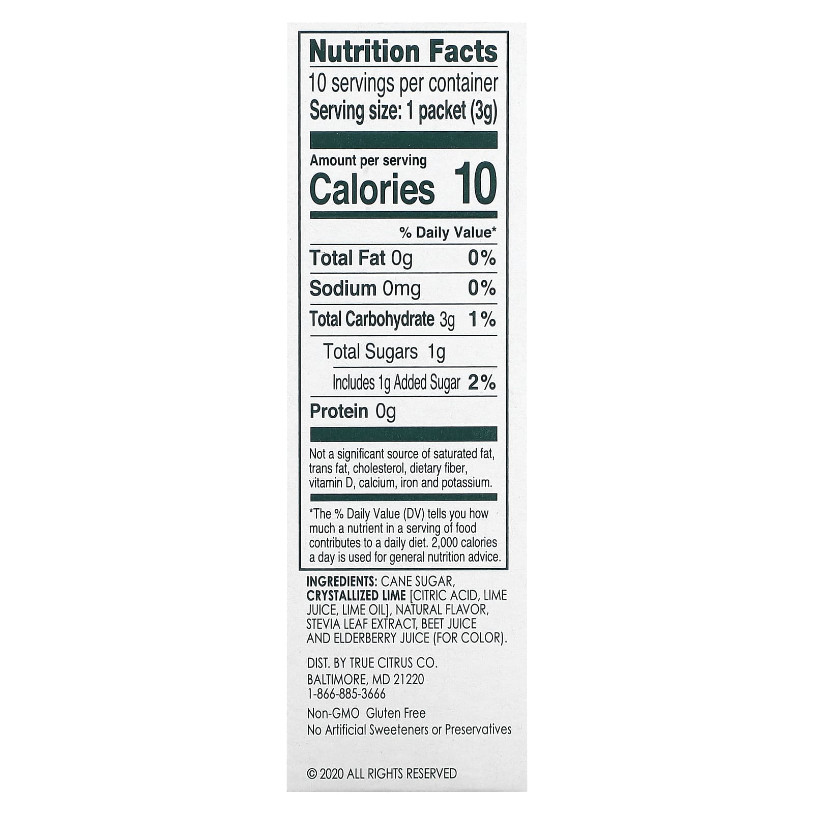 True Citrus, True Lime, Limeade, Watermelon , 10 Packets, 0.11 oz (3 g ...