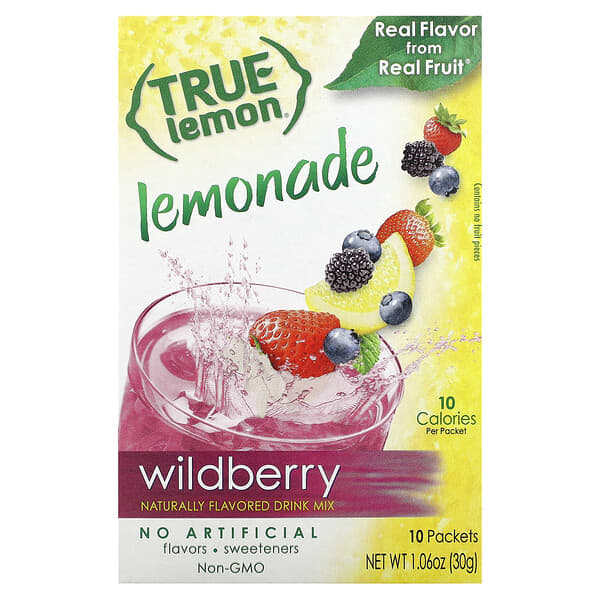 True Citrus, True Lemon, Lemonade, Wildberry, 10 Packets, 0.11 oz (3 g ...
