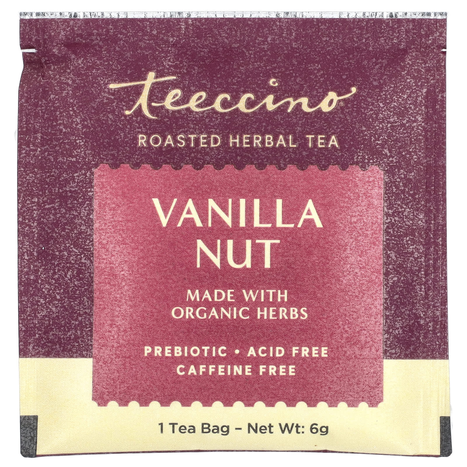 Teeccino, Roasted Herbal Tea, Vanilla Nut, Caffeine Free, 10 Tea Bags ...