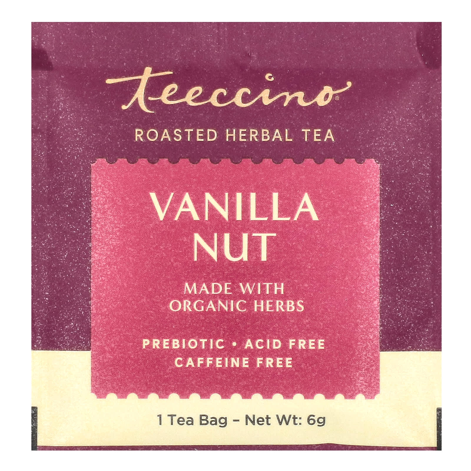 Teeccino, Roasted Herbal Tea, Vanilla Nut, Caffeine Free, 25 Tea Bags ...