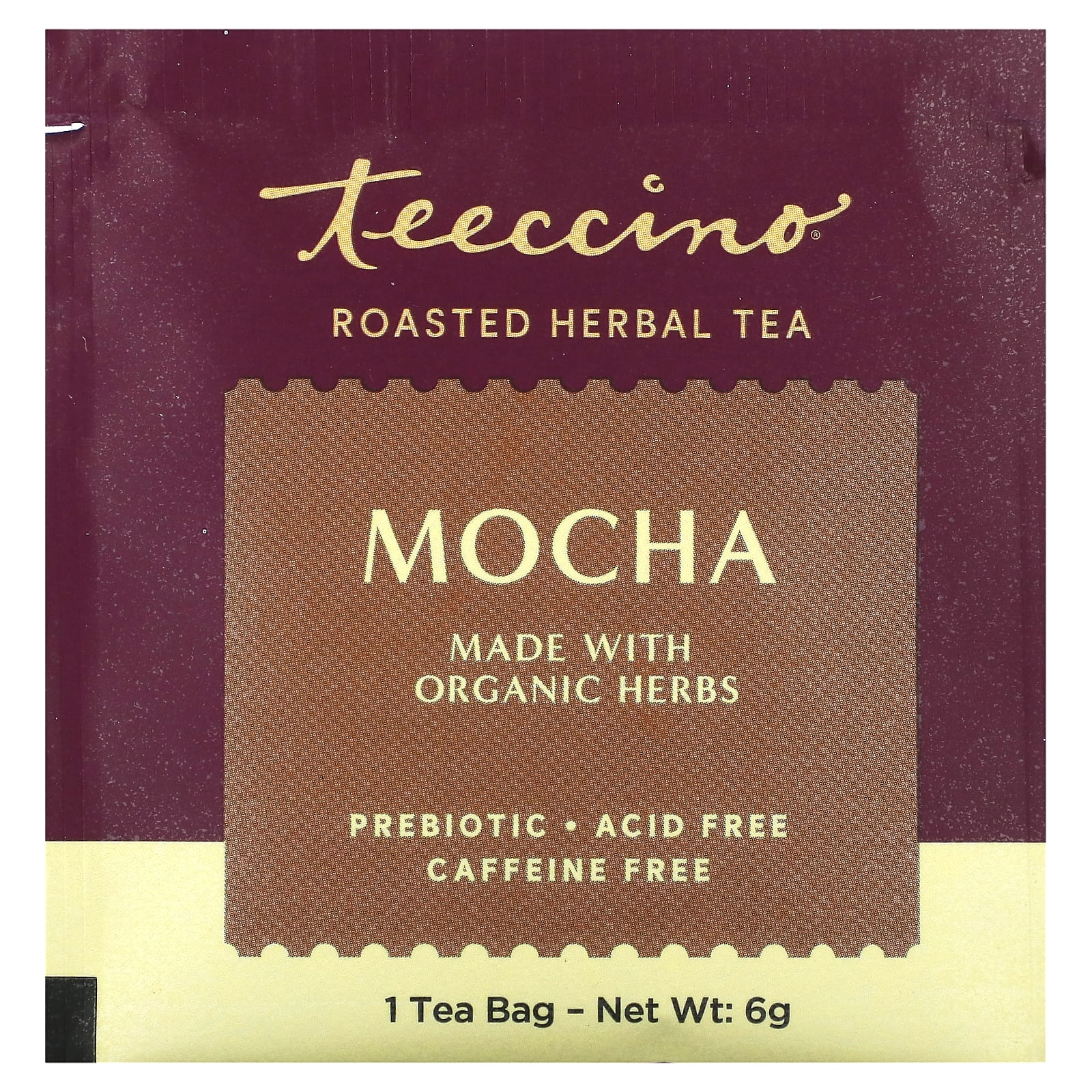 Teeccino, Roasted Herbal Tea, Mocha, Caffeine Free, 25 Tea Bags, 5.3 oz ...