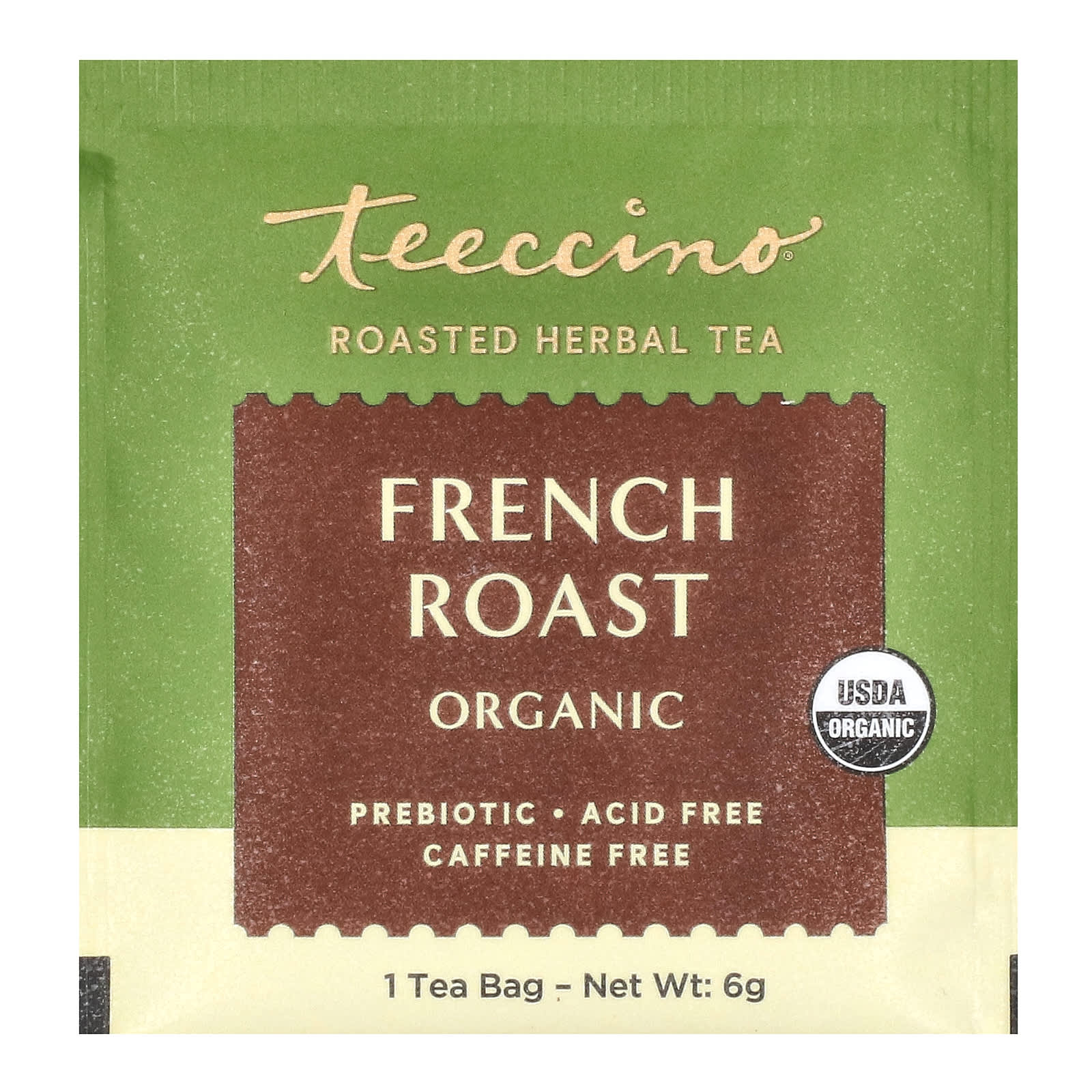 Teeccino, Organic Roasted Herbal Tea, French Roast, Caffeine Free, 25 ...