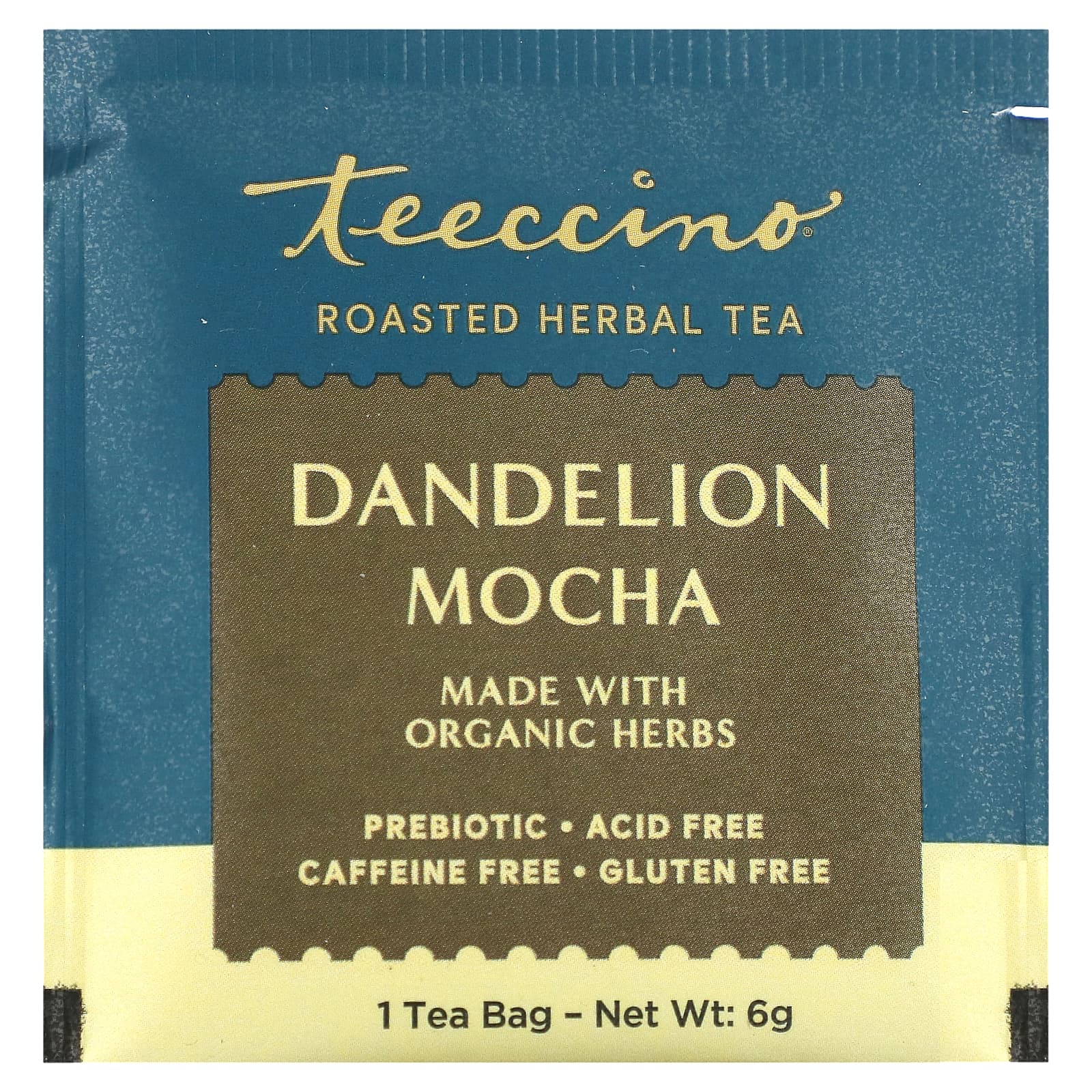 Teeccino, Roasted Herbal Tea, Dandelion Mocha, Caffeine Free, 25 Tea ...