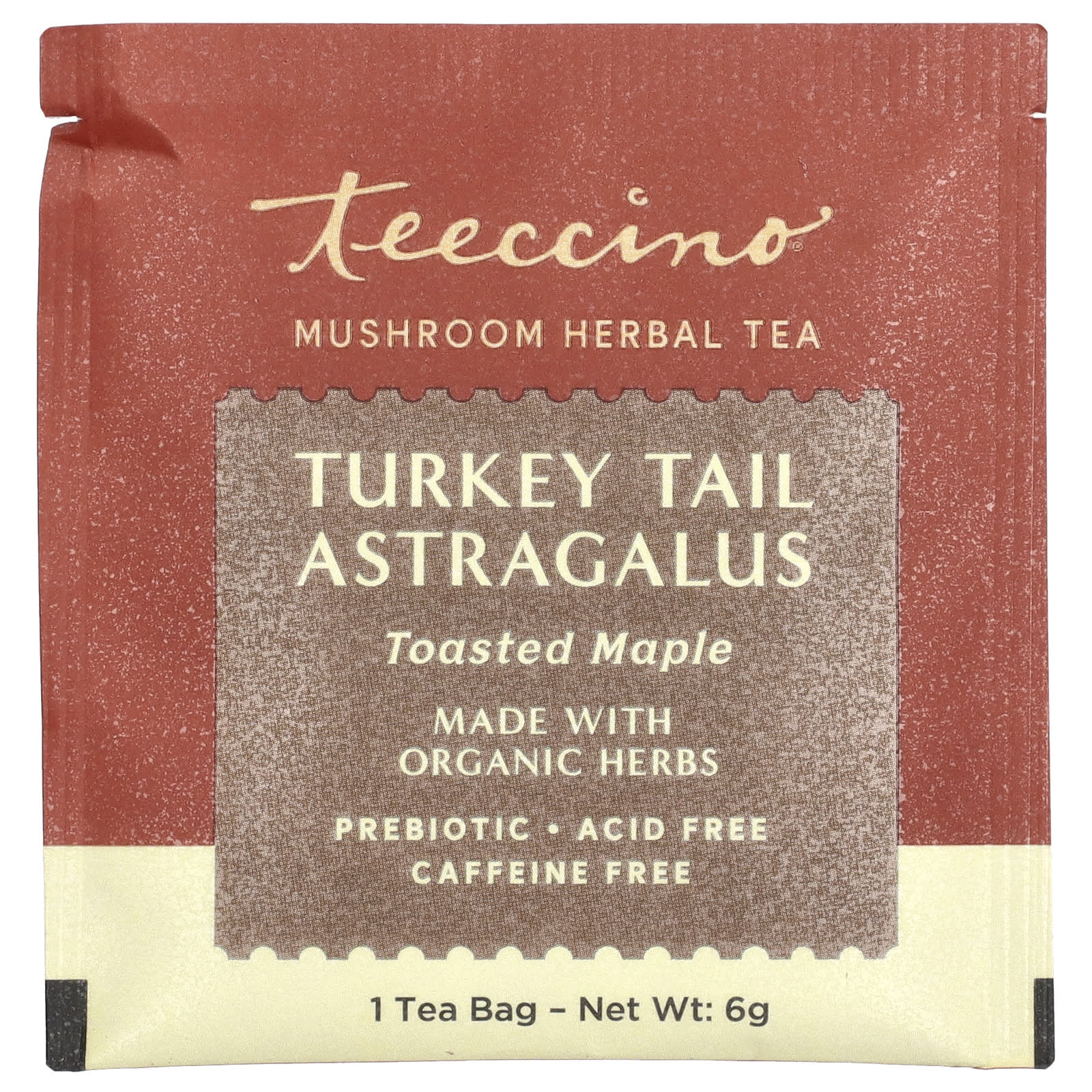Teeccino, Mushroom Herbal Tea, Turkey Tail Astragalus, Toasted Maple ...