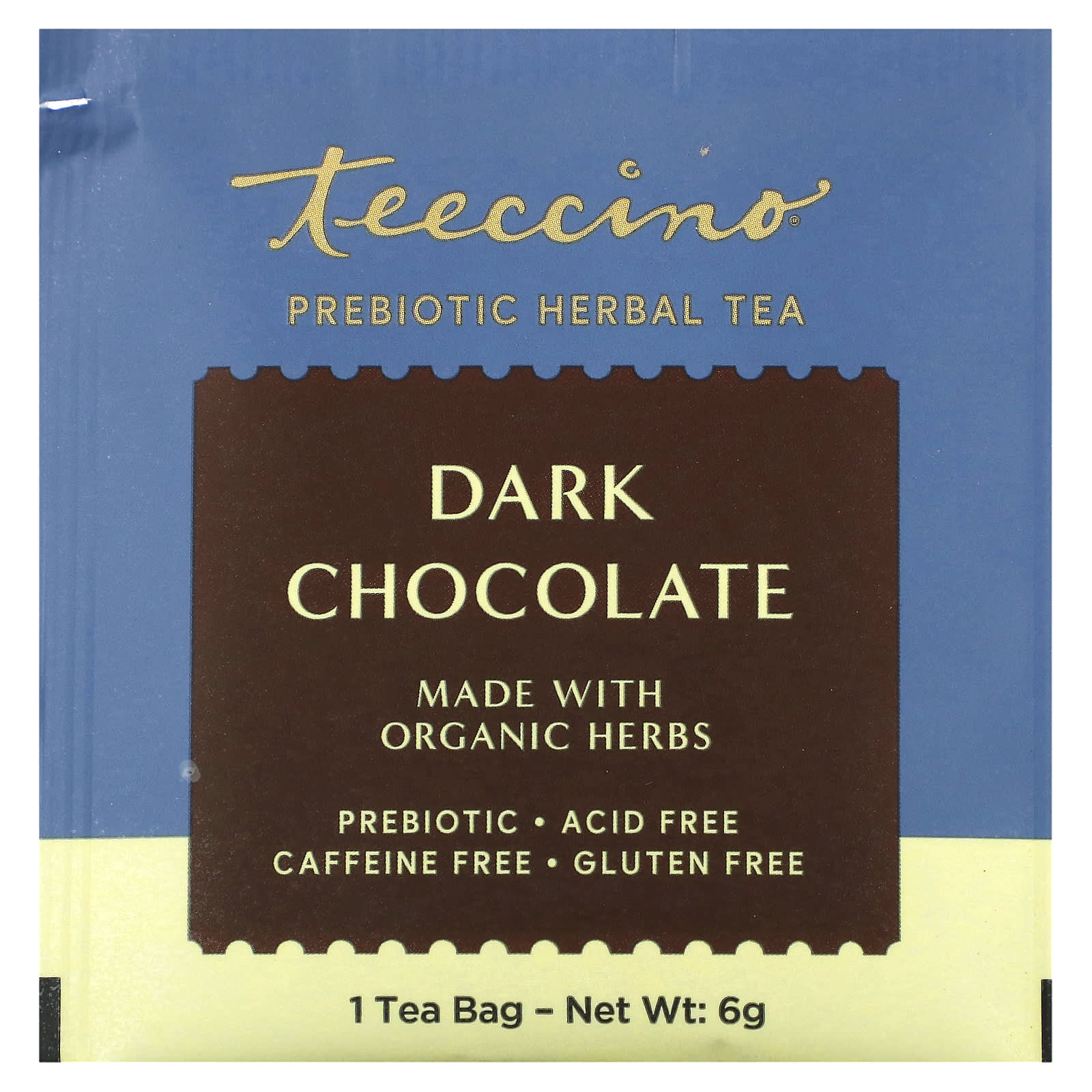 Teeccino, Prebiotic Herbal Tea, Dark Chocolate, Caffeine Free, 25 Tea ...