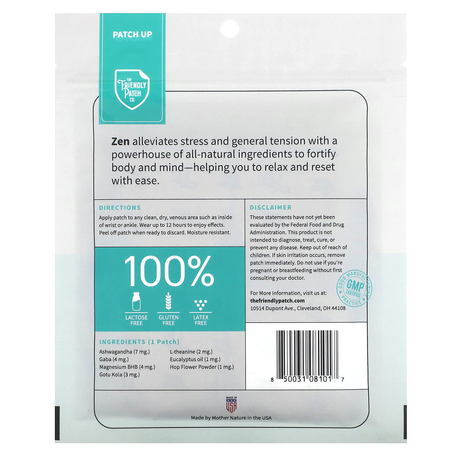 The Friendly Patch, Zen, Stress Patch, 28 Patches