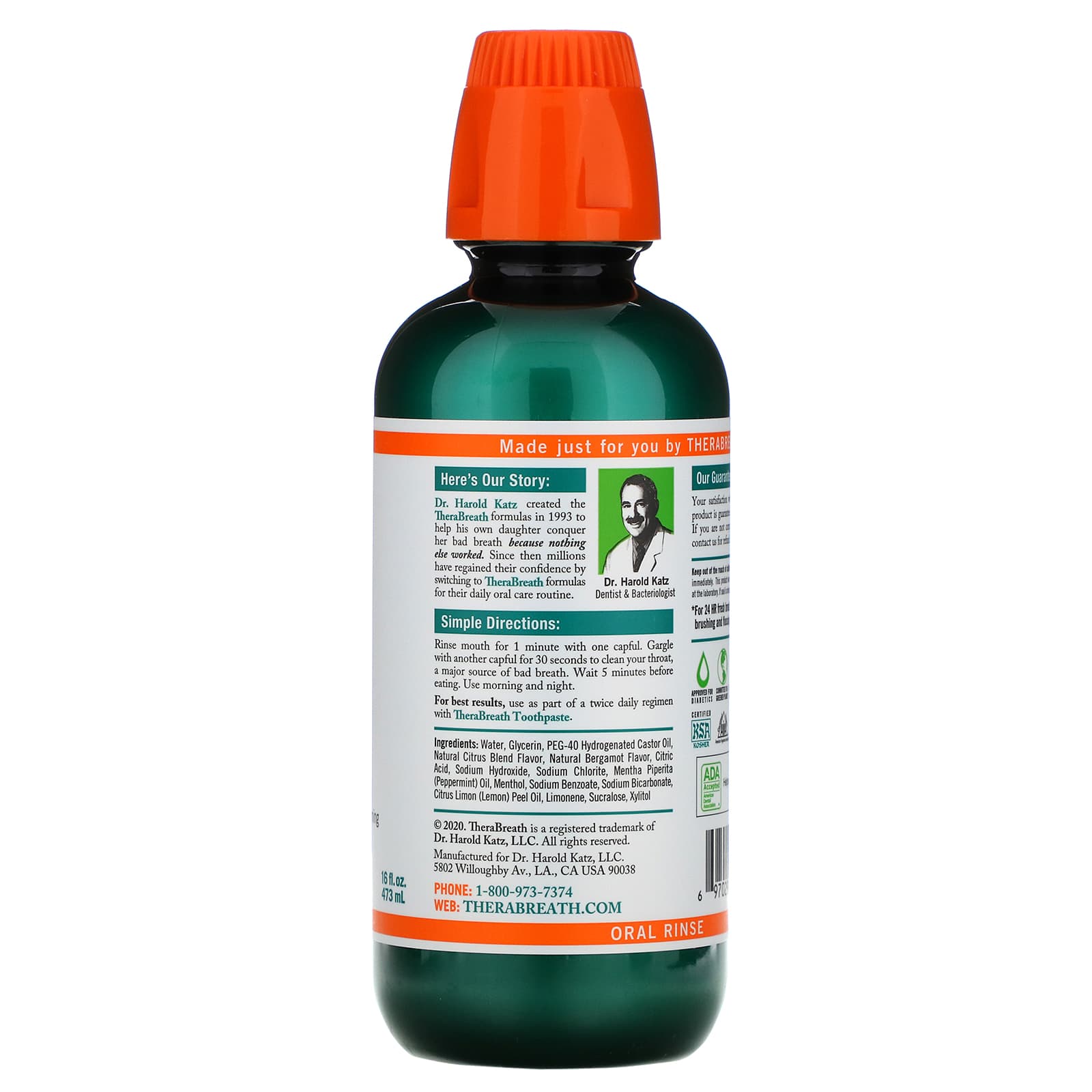 TheraBreath, Fresh Breath, Oral Rinse, Rainforest Mint, 16 fl oz (473 ml)