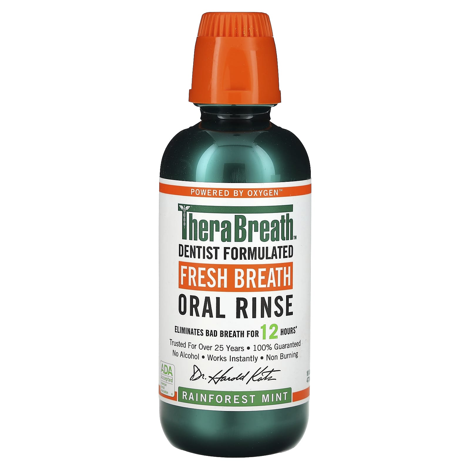 TheraBreath, Fresh Breath, Oral Rinse, Rainforest Mint, 16 fl oz (473 ml)