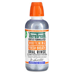 TheraBreath, Whitening Fresh Breath Oral Rinse, Dazzling Mint, 16 fl oz ...