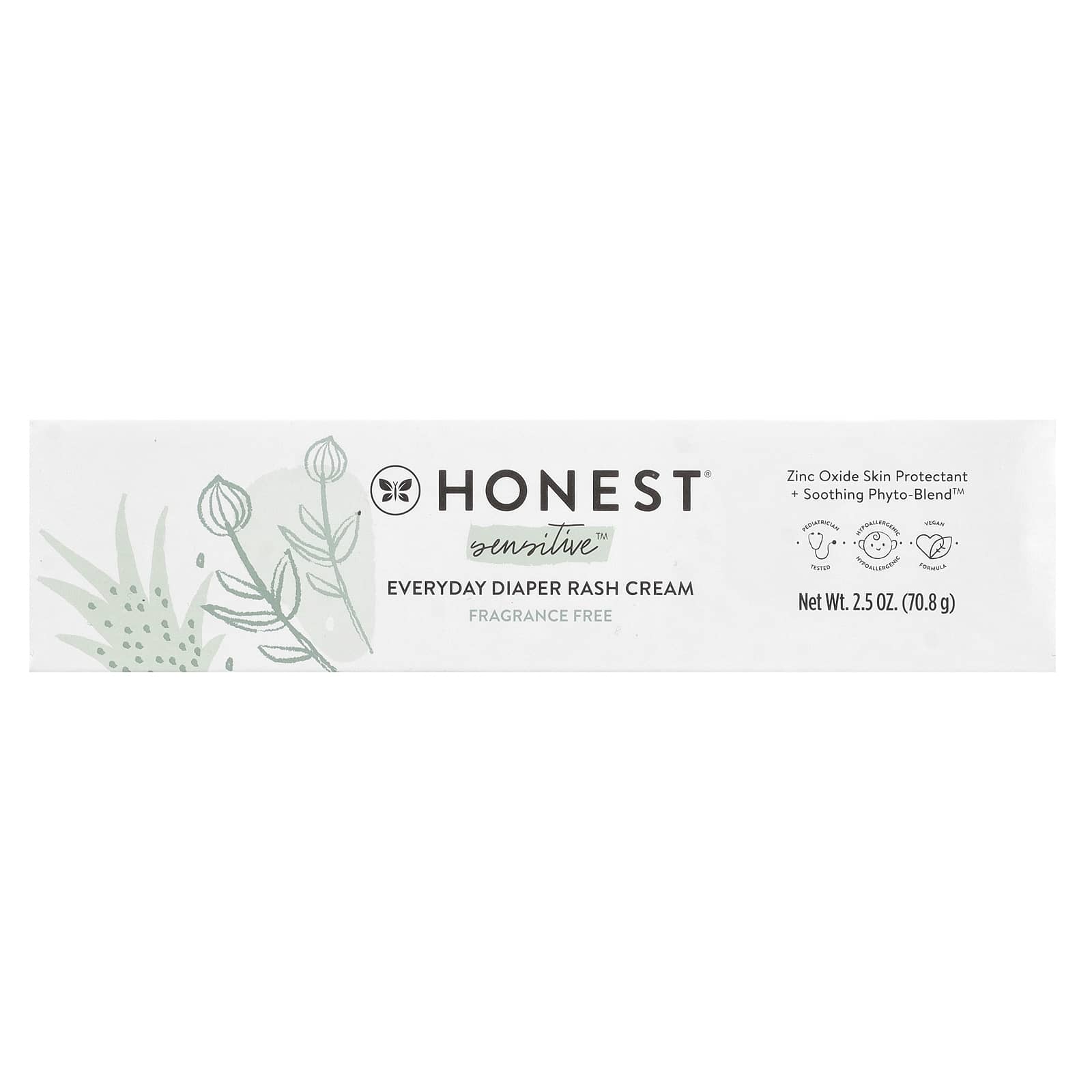 The Honest Company, Everyday Diaper Rash Cream, Sensitive, Fragrance ...