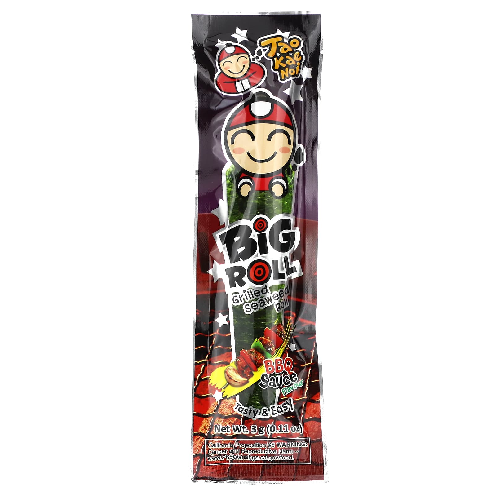 Tao Kae Noi, Big Roll, Grilled Seaweed Roll, BBQ Sauce, 6 Packets, 0.11 ...