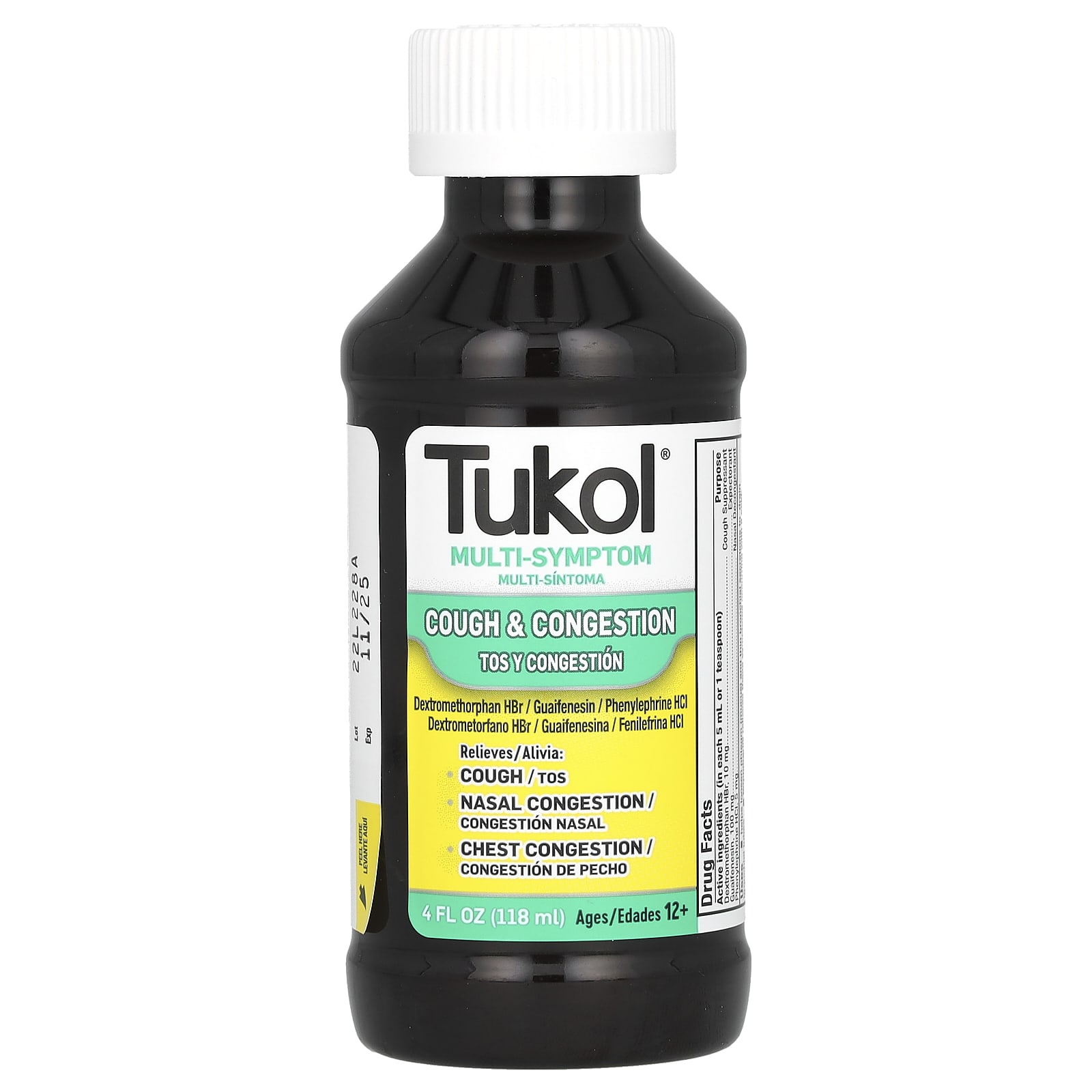 Tukol, Multi-Symptom, Cough & Congestion, Ages 12+, 4 fl oz (118 ml)