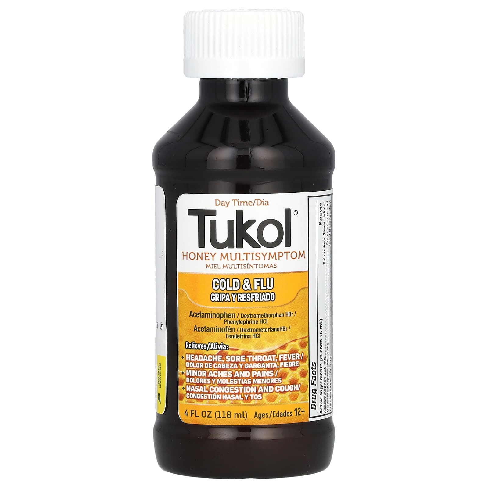 Tukol, Honey Multi Symptom, Cold & Flu, Day Time, Ages 12+, Natural ...