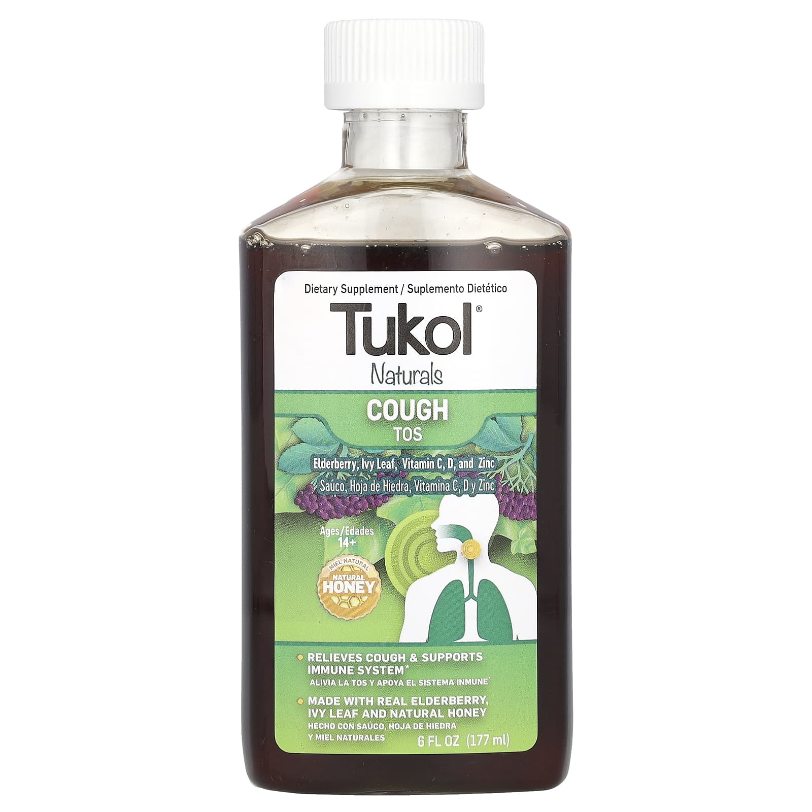 Tukol, Naturals, Cough, Ages 14+, Natural Honey, 6 fl oz (177 ml)